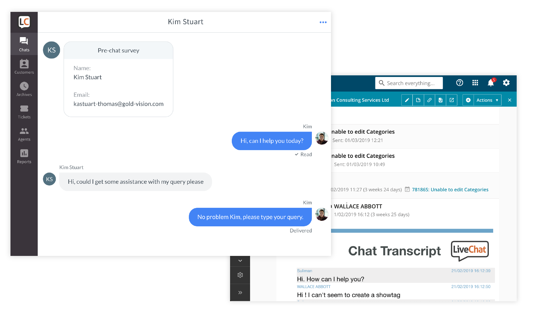 Live Chat Integration | Gold-Vision + LiveChat | Gold-Vision CRM